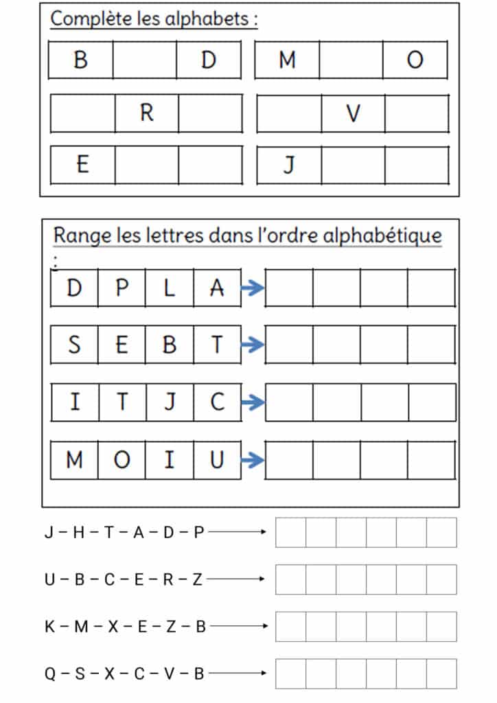 Ranger les mots dans l'ordre alphabétique en primaire - CE1 / CE2 - Okibata